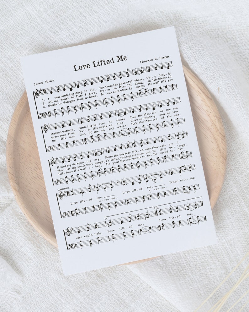 Love Lifted Me Printable Hymn Sheet Music Hymn Instant Etsy