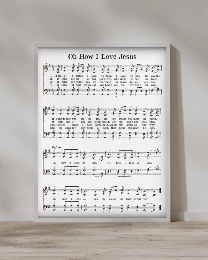 Oh How I Love Jesus- Printable Hymn - Sheet Music Hymn - INSTANT ...
