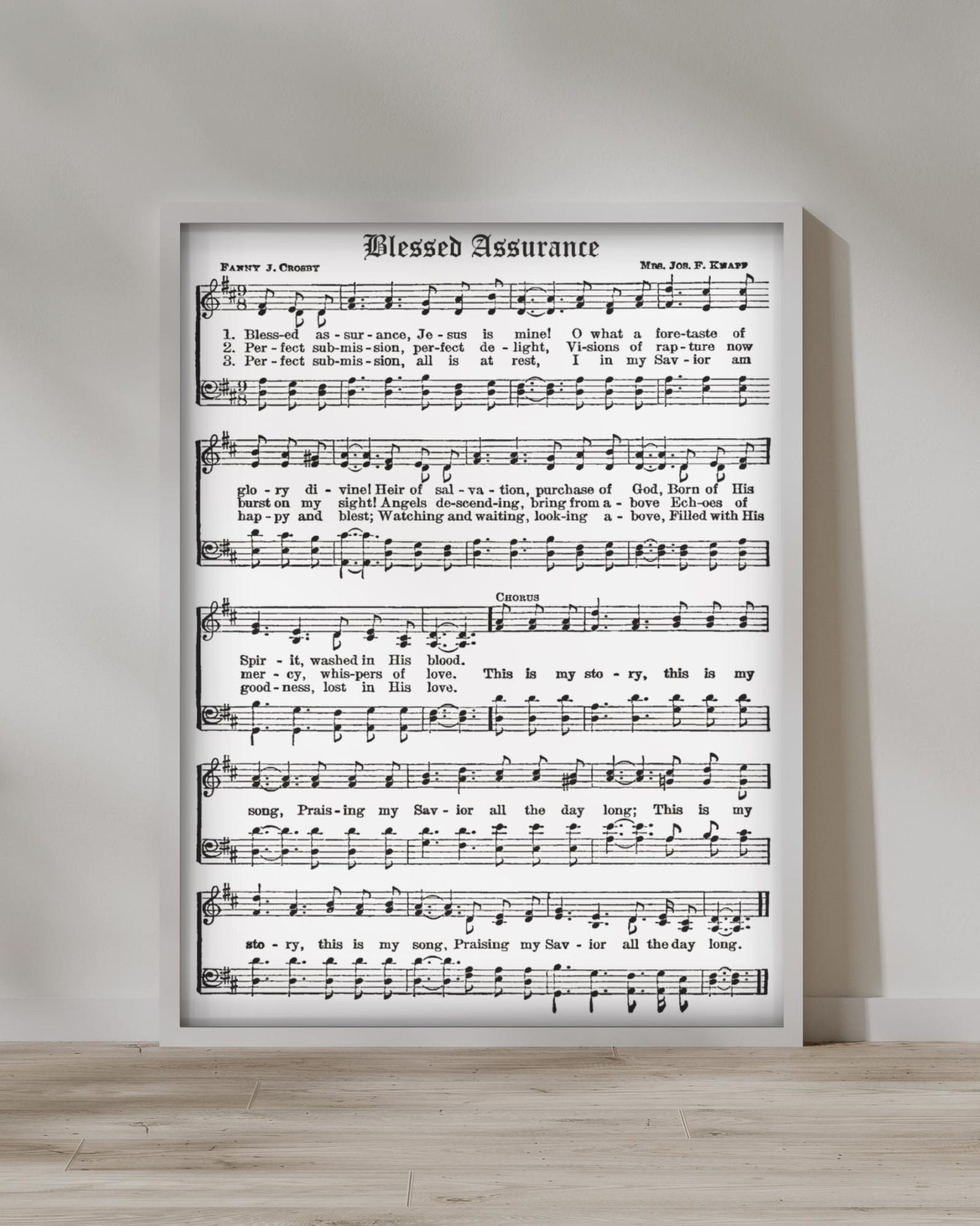 Blessed Assurance - Printable Hymn - Sheet Music Hymn - -INSTANT ...