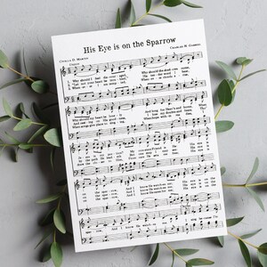 His Eye is on the Sparrow Hymn Printable Hymn Sheet Music - Etsy