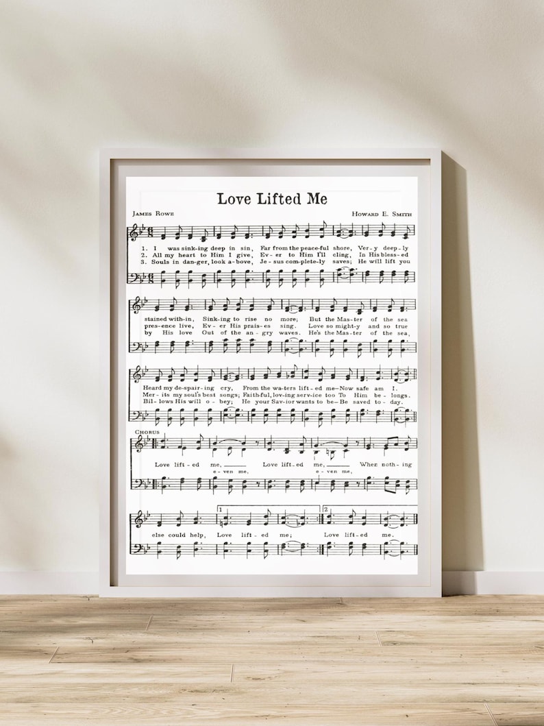 Love Lifted Me - Printable Hymn - Sheet Music Hymn - -INSTANT DOWNLOAD ...