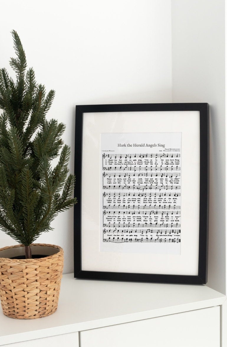 Hark the Herald Angles Sing Printable Hymn Christmas Sheet - Etsy
