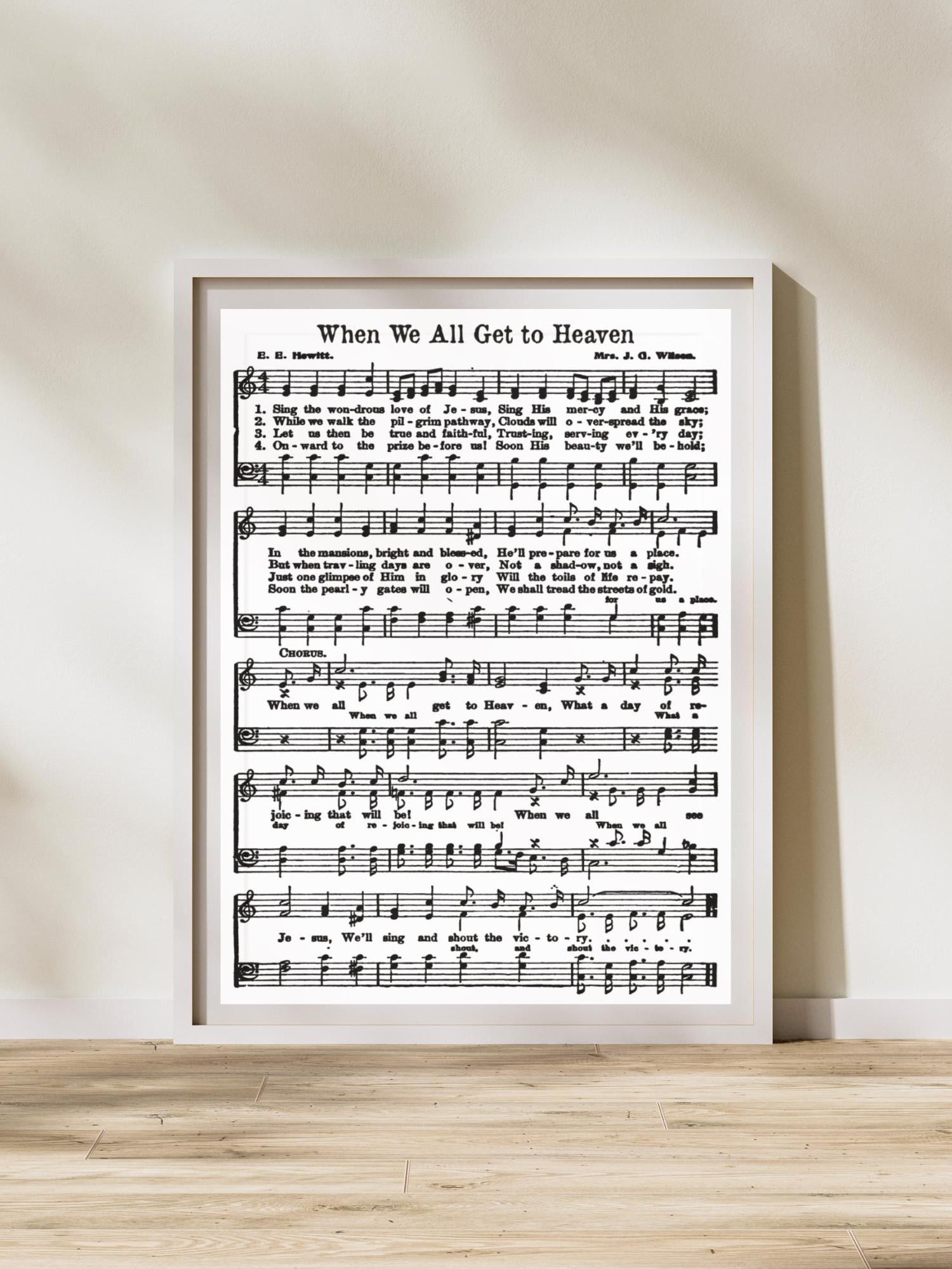 When We All Get to Heaven - Printable Hymn - Christian Art -INSTANT ...