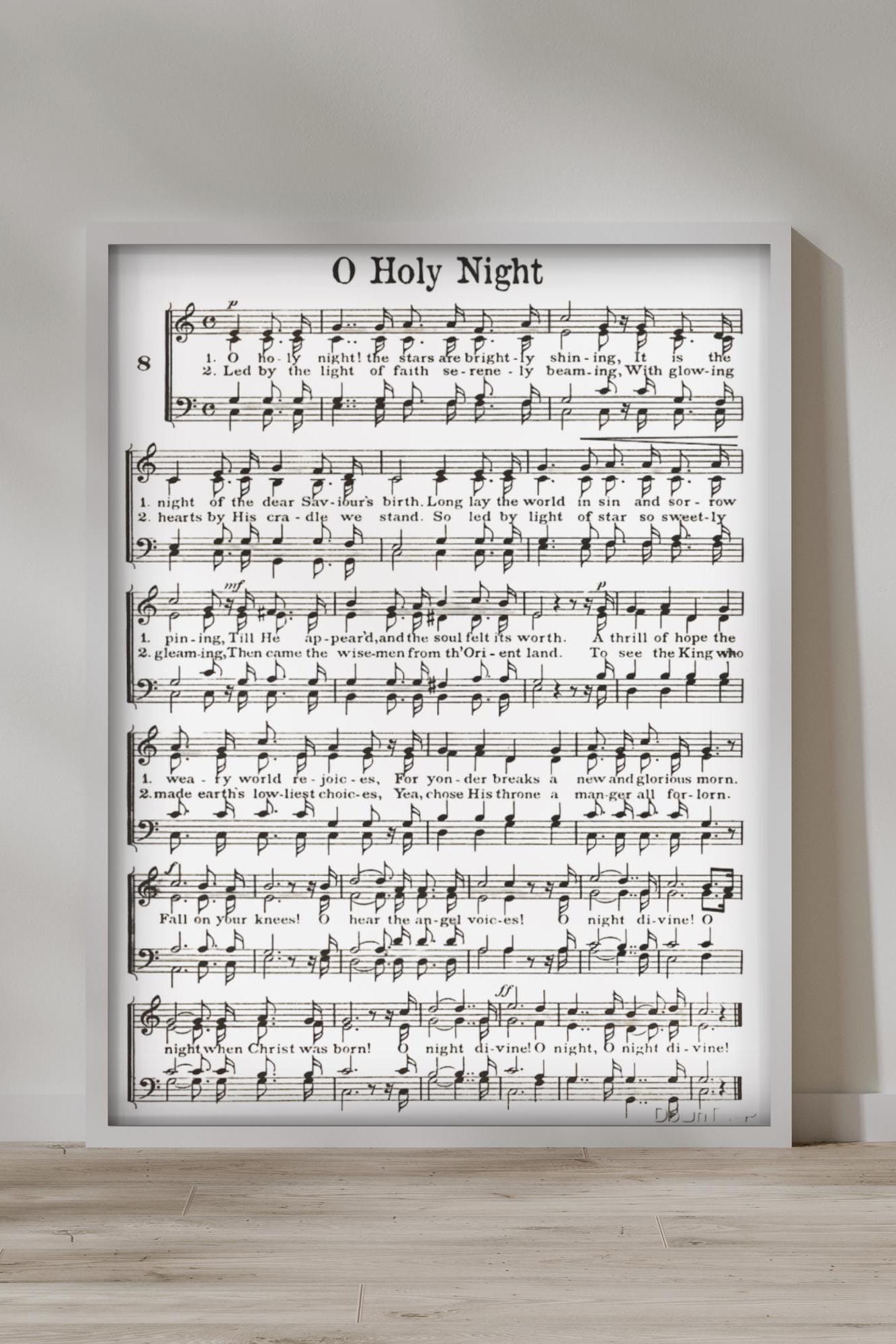 O Holy Night - Printable Hymn - Christmas Sheet Music -INSTANT DOWNLOAD ...