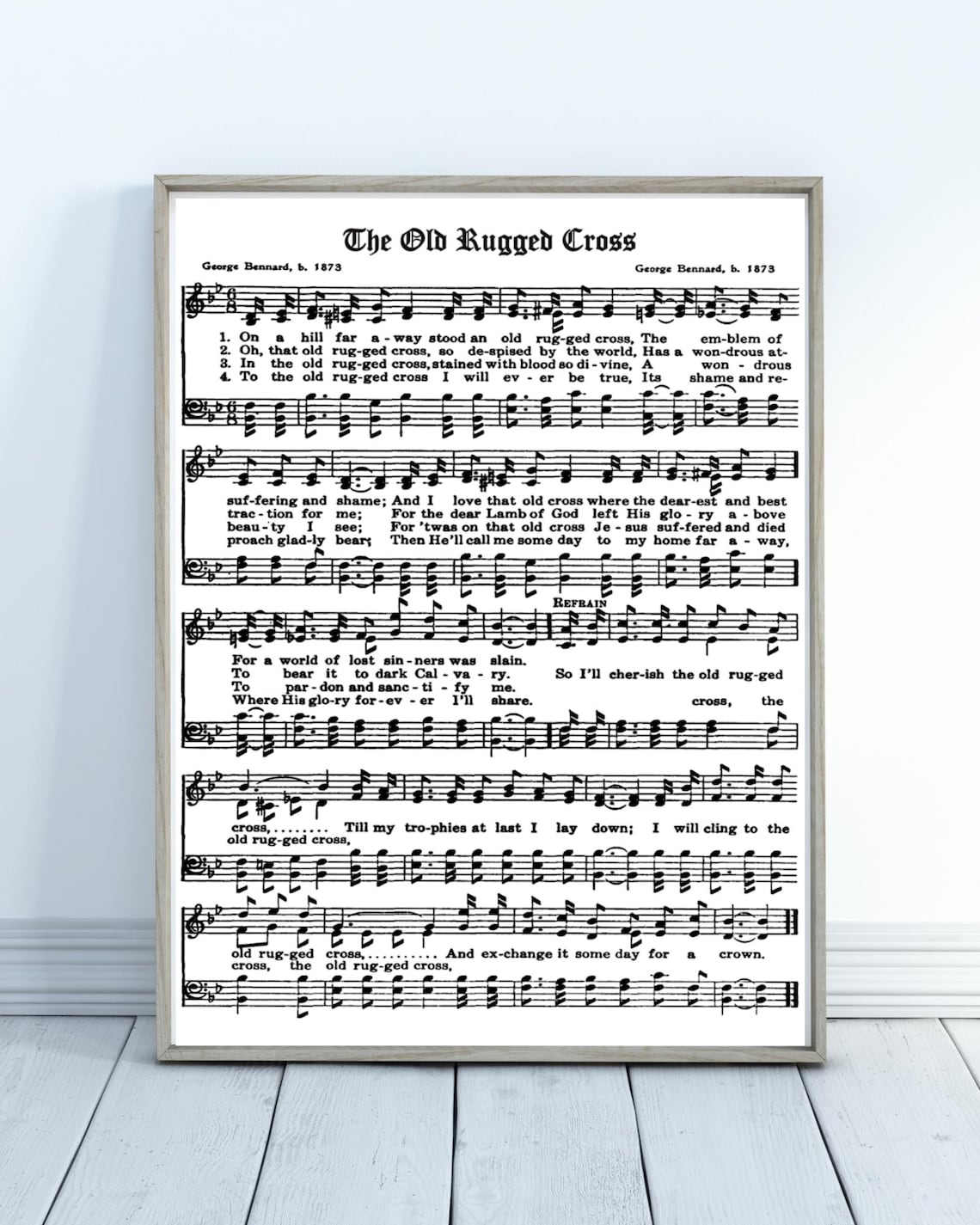 The Old Rugged Cross - Printable Hymn - Sheet Music Hymn - -INSTANT ...