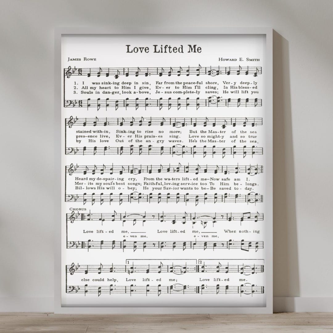 Love Lifted Me - Printable Hymn - Sheet Music Hymn - -INSTANT DOWNLOAD - Scrapbooking Paper ...
