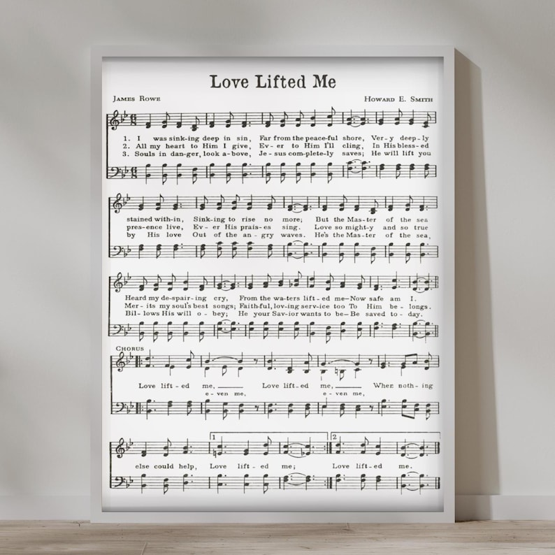 Love Lifted Me - Printable Hymn - Sheet Music Hymn - -INSTANT DOWNLOAD ...