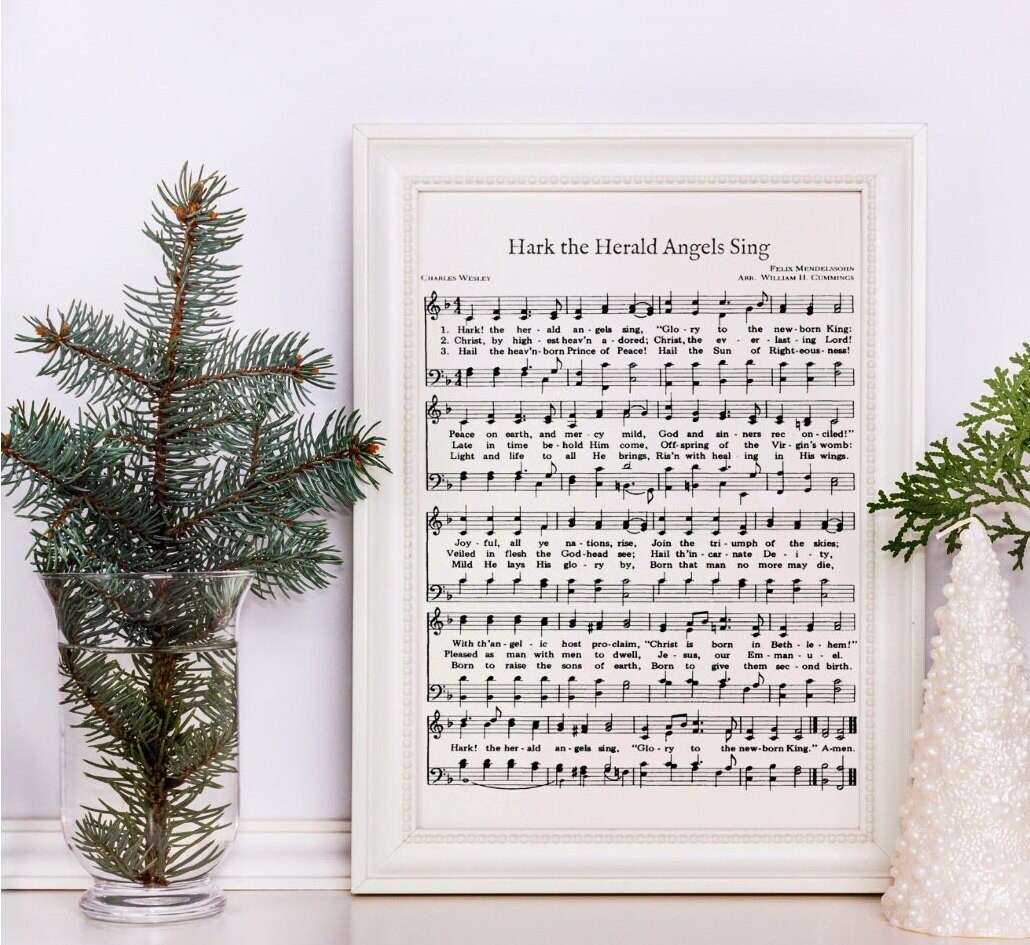 Hark the Herald Angles Sing Printable Hymn Christmas Sheet - Etsy