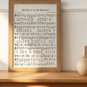 His Eye is on the Sparrow Hymn Printable Hymn Sheet Music - Etsy