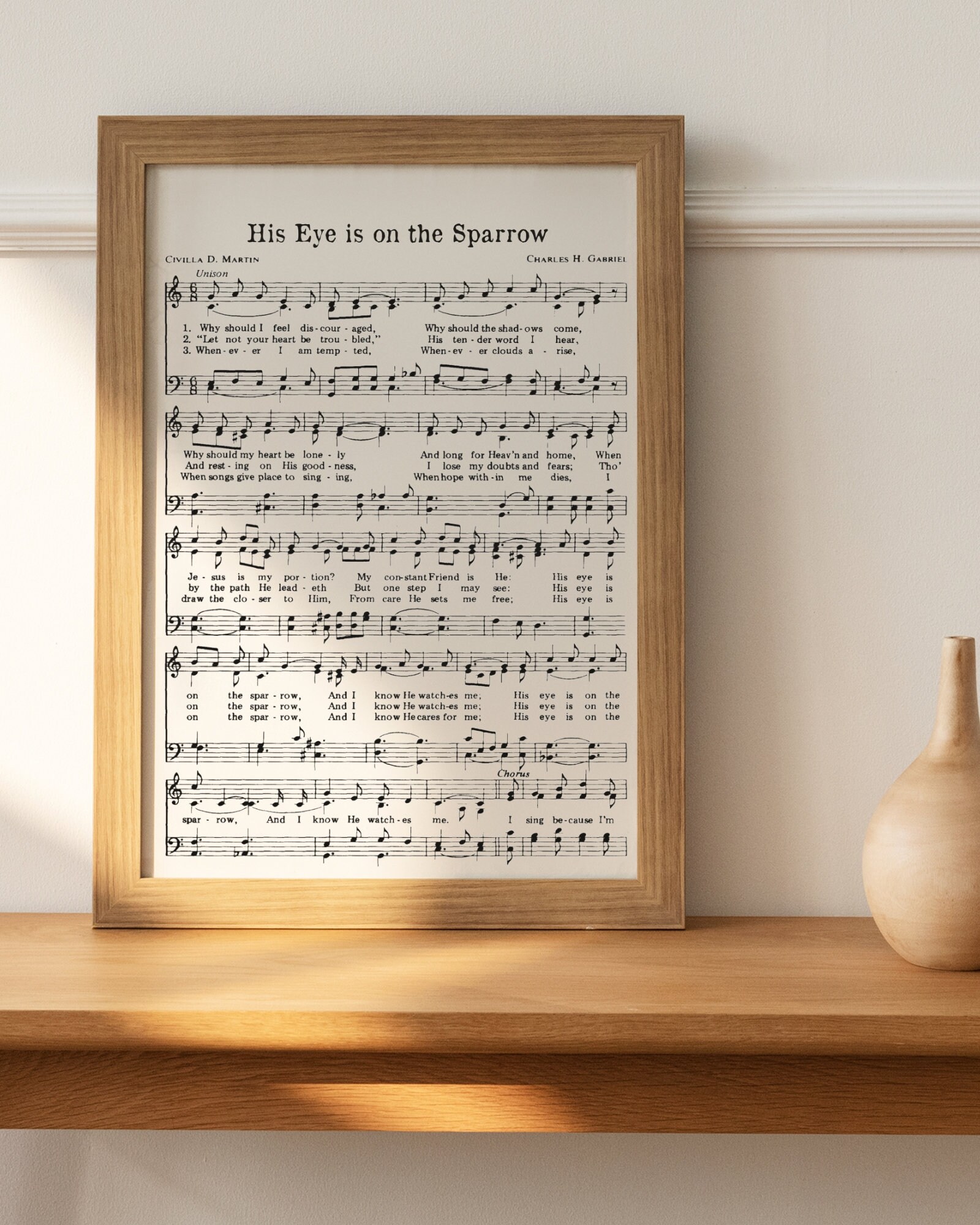 His Eye is on the Sparrow Hymn Printable Hymn Sheet Music - Etsy