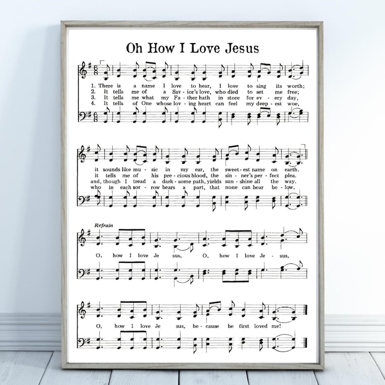 Oh How I Love Jesus- Printable Hymn - Sheet Music Hymn - INSTANT ...