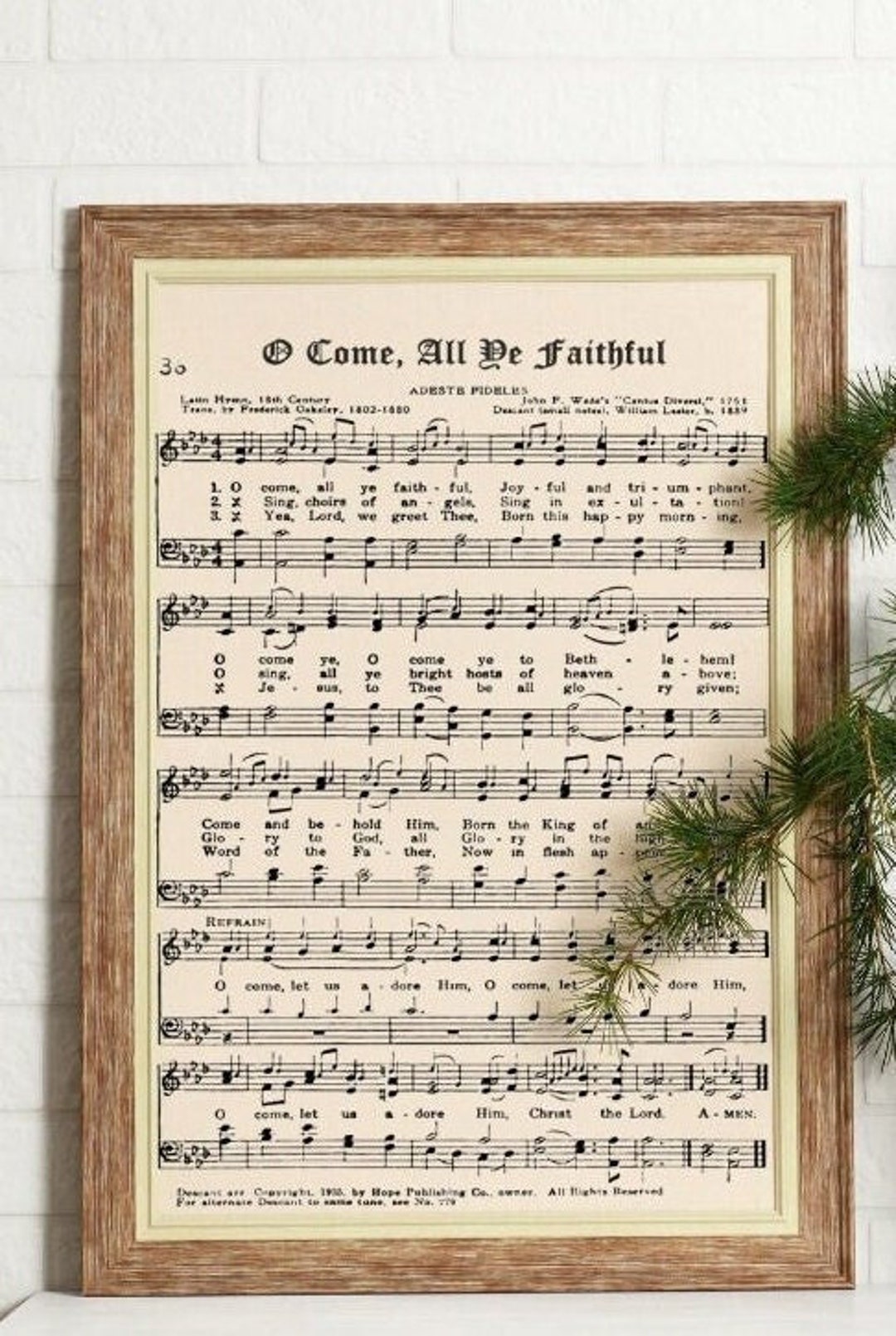 O Come All Ye Faithful Christmas Hymn -printable Hymn - Christmas Sheet ...