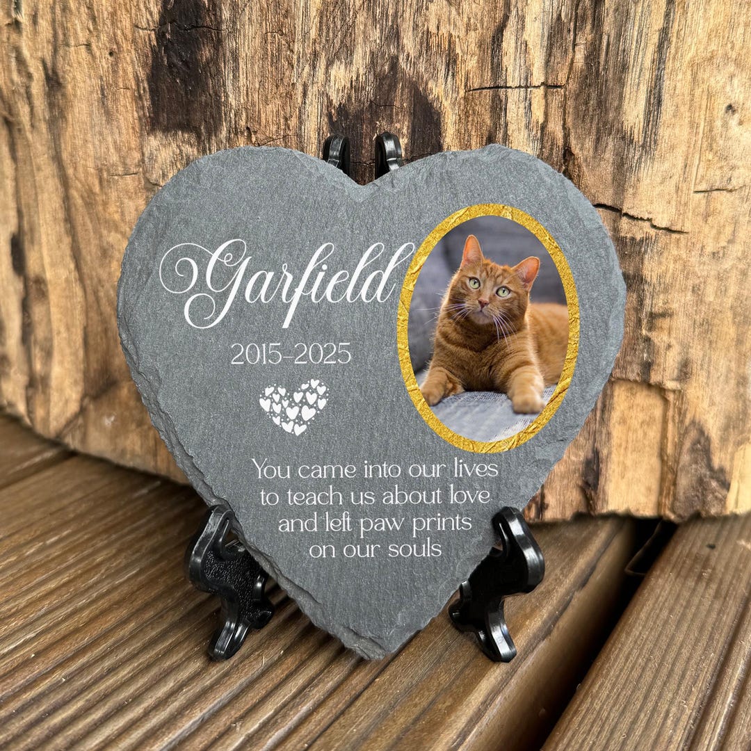 Personalised Custom Made Dog Cat Memorial Stone Pet Grave Marker Dark ...