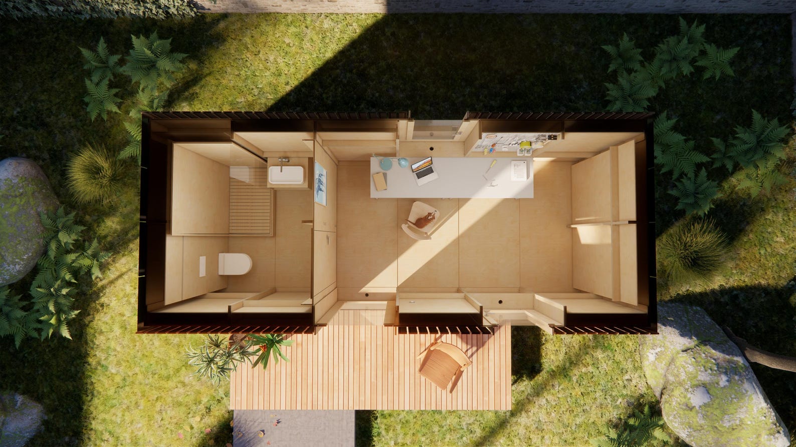 Peripheral 61S, Backyard Studio, Office, ADU, 6mx2.5m, CNC Cut, Modular ...
