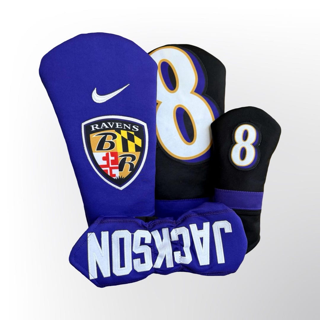 Baltimore Ravens Golf Headcovers Handmade Driver Fairway Wood & Hybrid ...
