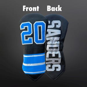 Detroit Football Inspired Golf Headcover – Handmade Jersey Fabric Cover ...