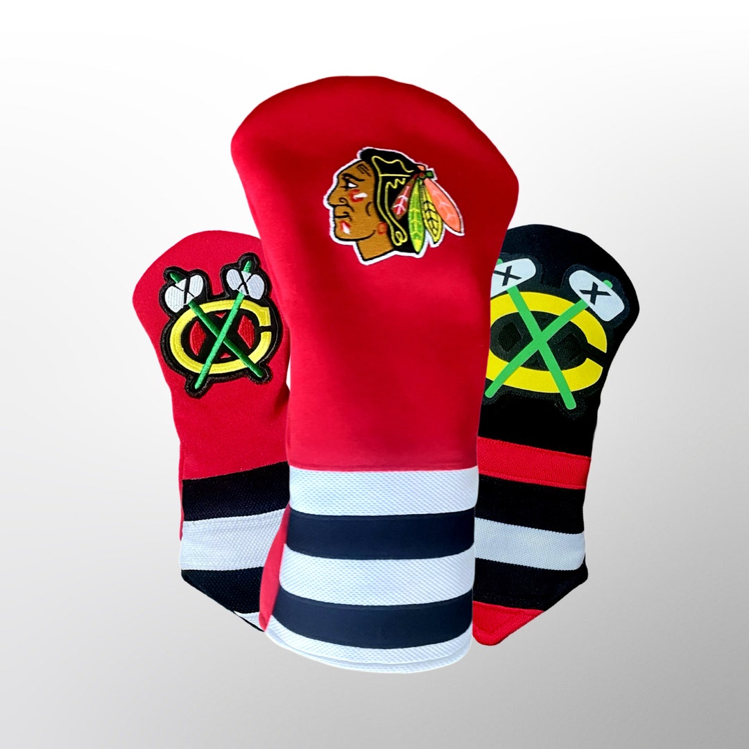 Chicago Blackhawks Golf Head Cover Set Driver 3 Wood & Hybrid Covers ...