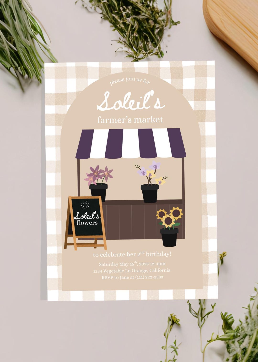 Farmers Market Birthday Invitation • Editable Kids Party Invite • Fresh ...