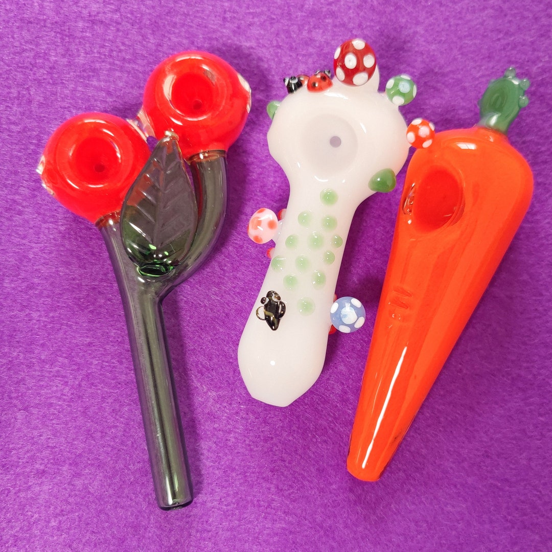 Carrot Handmade Unique Glass Pipes Mushroom Tobacco Spoon Pipe - Etsy