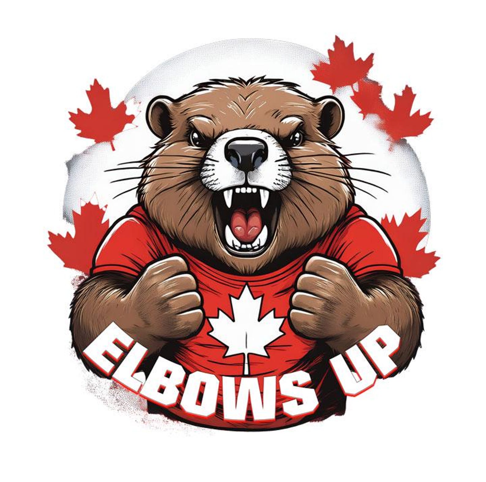 Elbows up Angry Canadian Beaver DTF Sublimation - Etsy