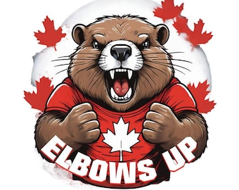 Elbows up Angry Canadian Beaver DTF Sublimation - Etsy