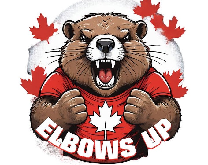 Elbows up Angry Canadian Beaver DTF Sublimation - Etsy