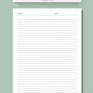 Printable Notes Page, Filler Page Printable, Lined Notes Template, Note ...