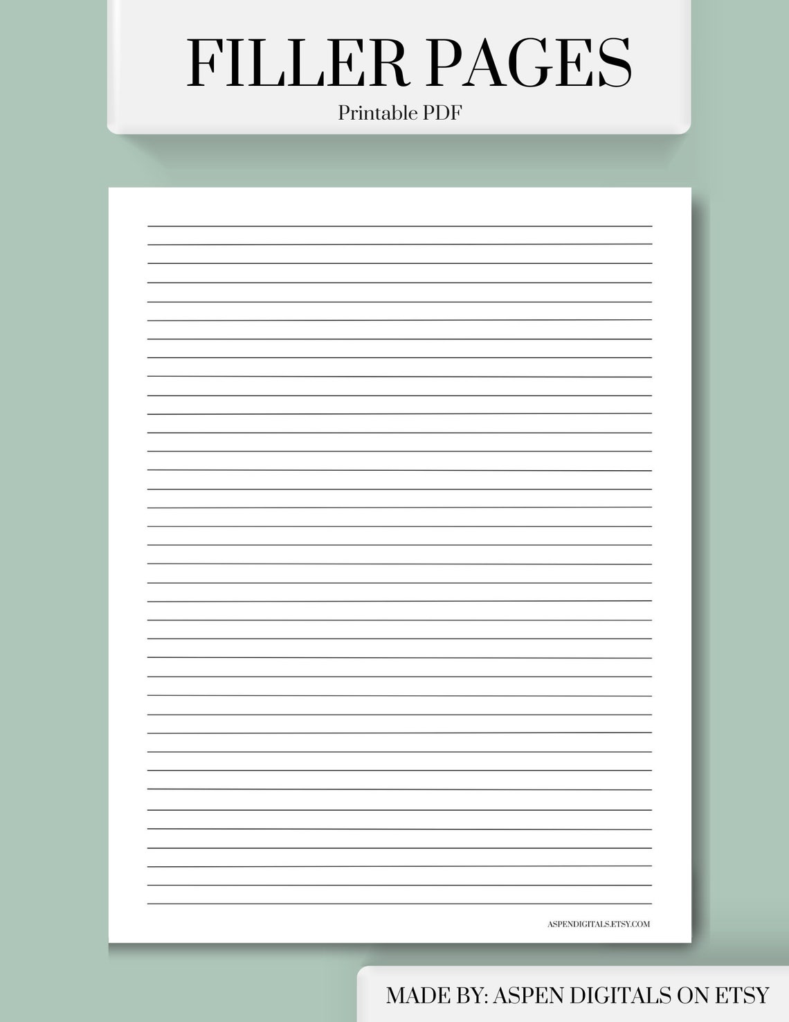 Printable Notes Page, Filler Page Printable, Lined Notes Template, Note ...