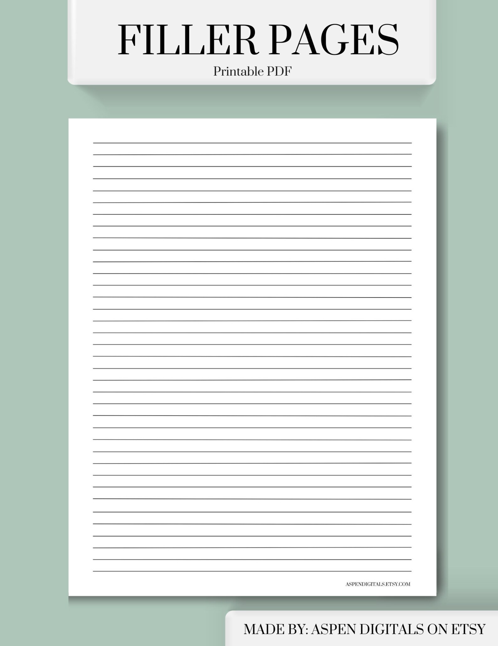 Printable Notes Page, Filler Page Printable, Lined Notes Template, Note ...