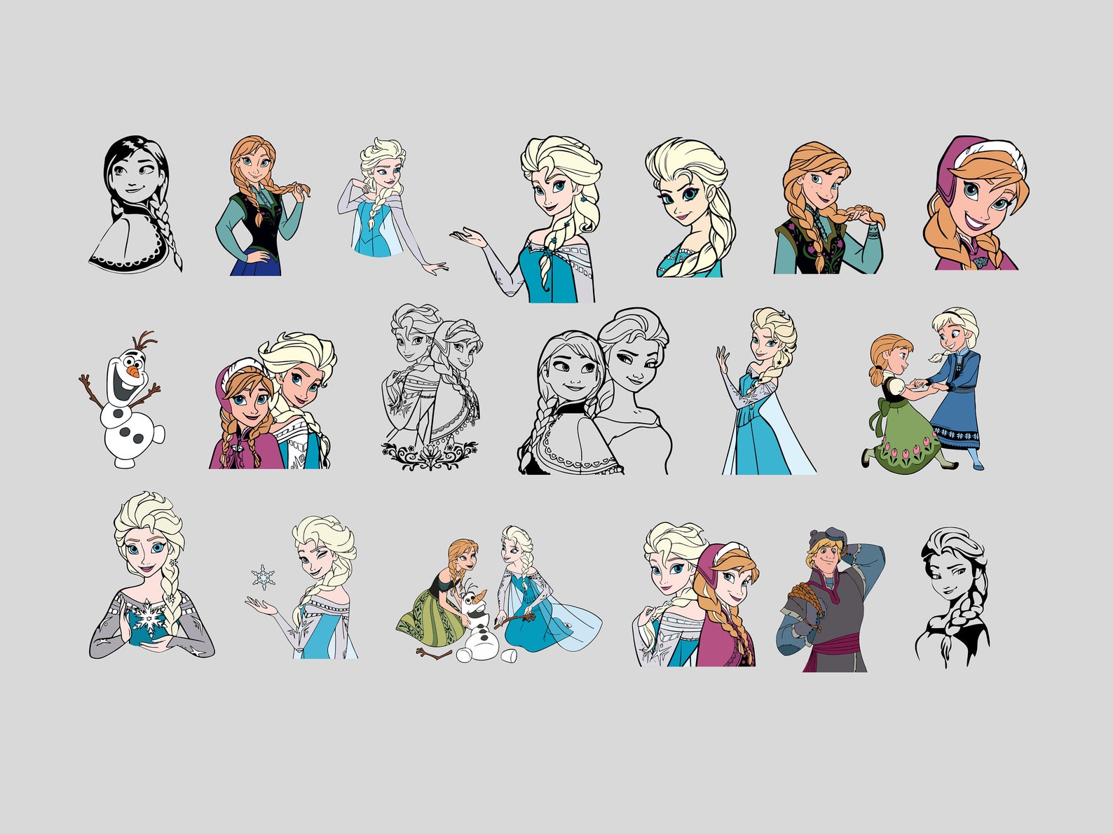 Frozen SVG Bundle Frozen Elsa Svg Frozen Clipart Frozen Png - Etsy