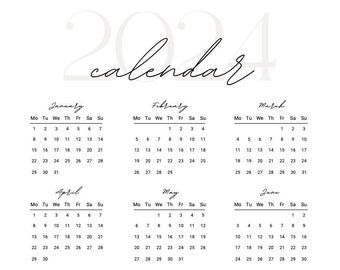 Monthly Planner, Month Calendar, Month at a Glance, Printable, Journal, Organized, Instant ...