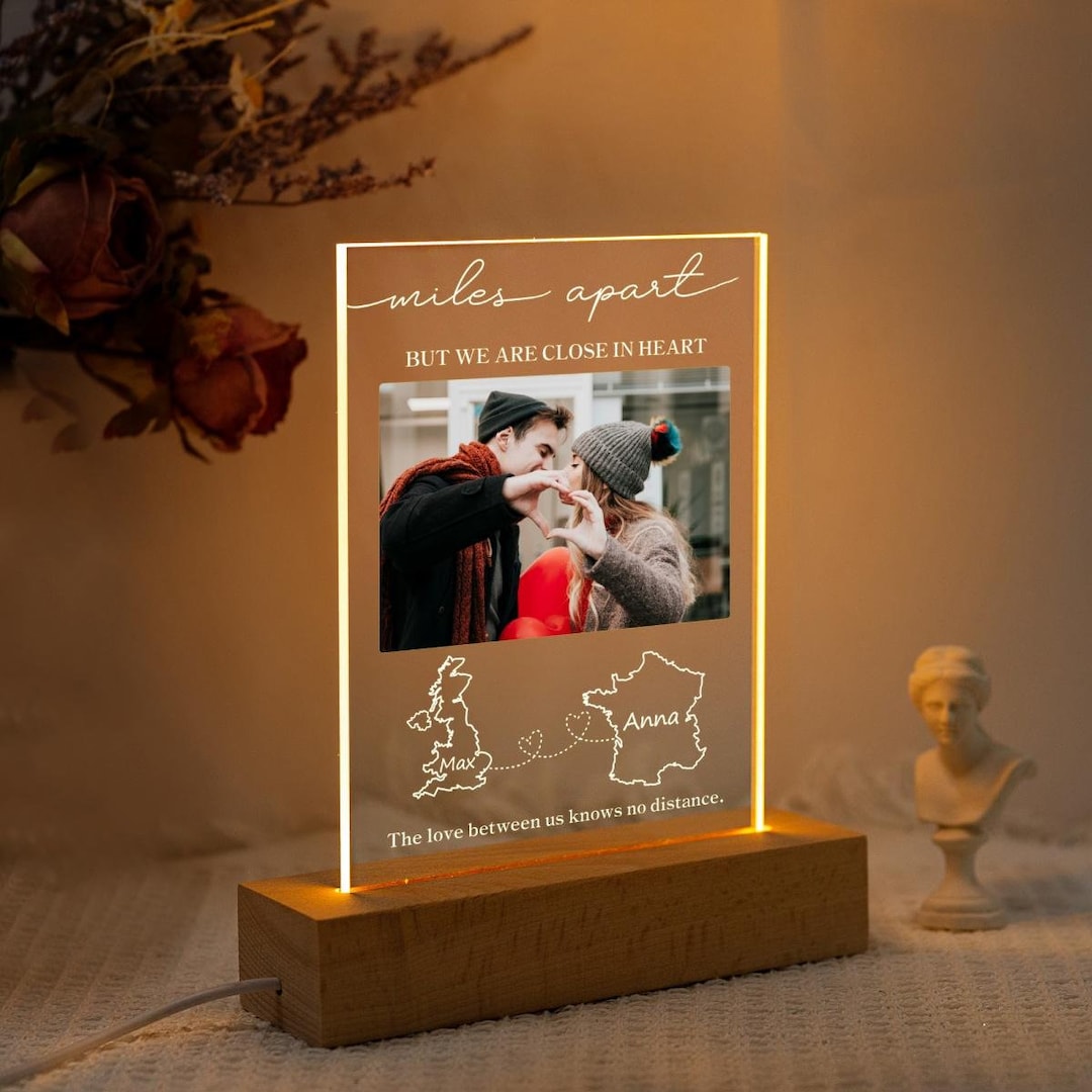 Custom Two Map Night Light, Long Distance Gift, Going Away Gift ...