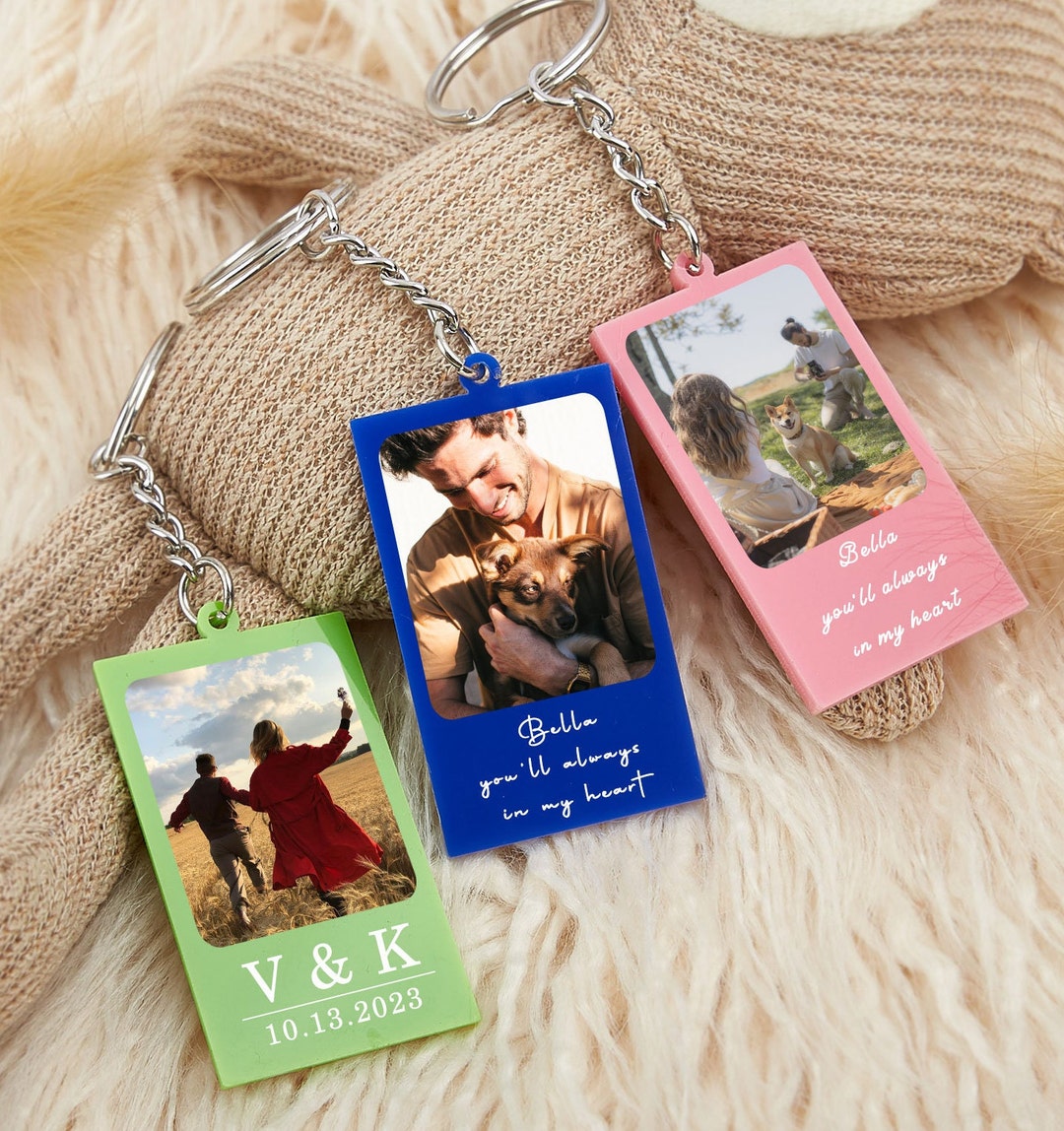 Custom Message Keychain,personalised Photo Keyring,any Photo and Any ...