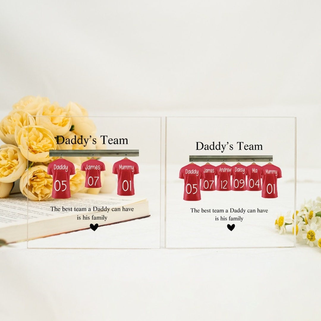 Fathers Day Football Shirt Print, Custom Family Football Print, Fathers ...