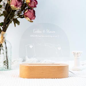 Long Distance Relationship Gift,custom Two State Night Light,going Away ...