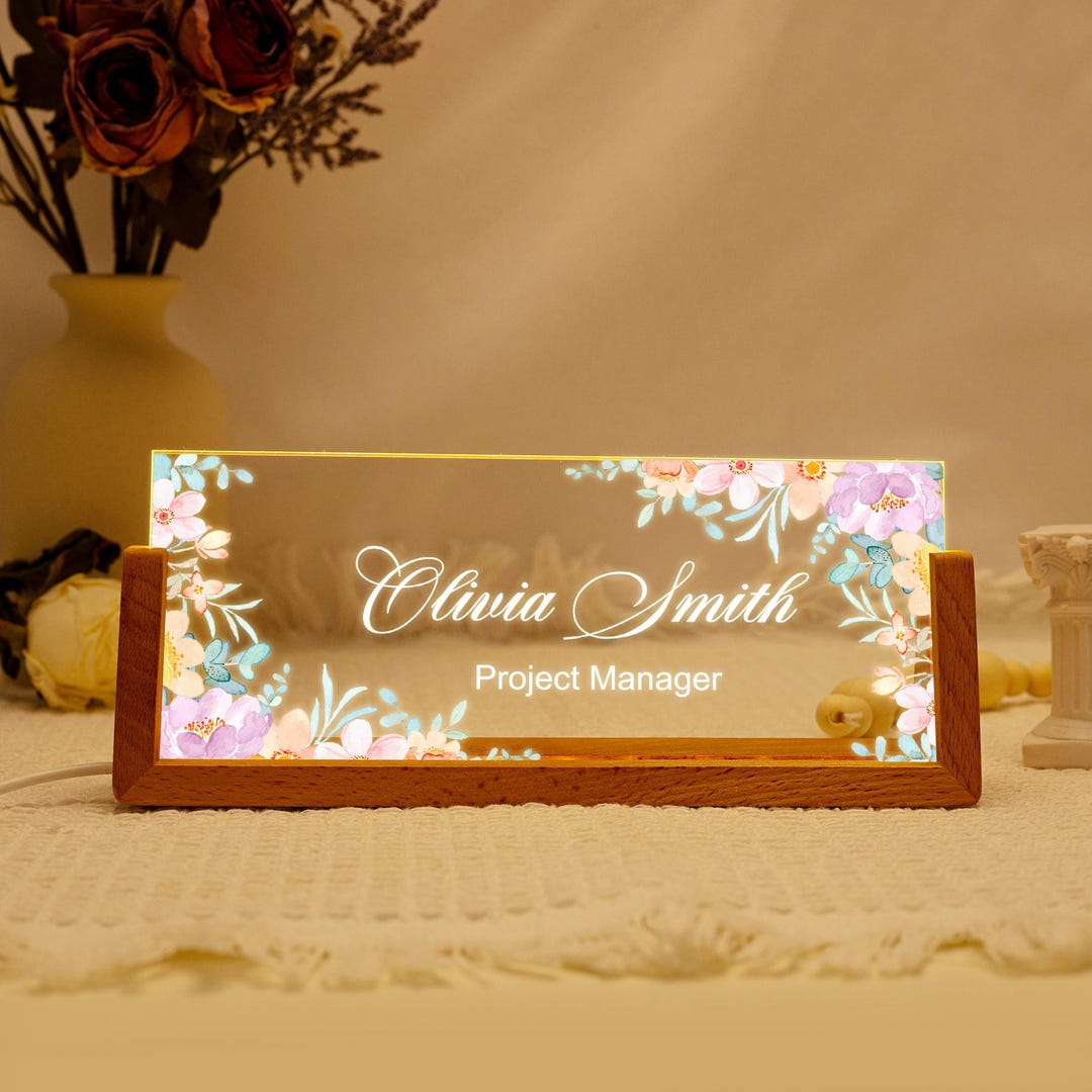 Desk Plaque, Acrylic Name Plate for Desk, Teacher Name Plate ...