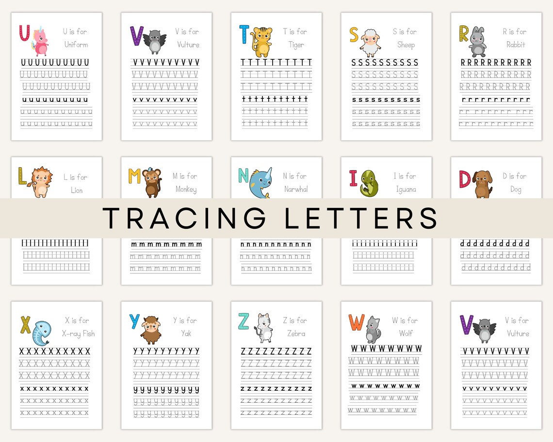Tracing Letters A to Z Letter A to Z Tracing Letters for Kids Tracing ...