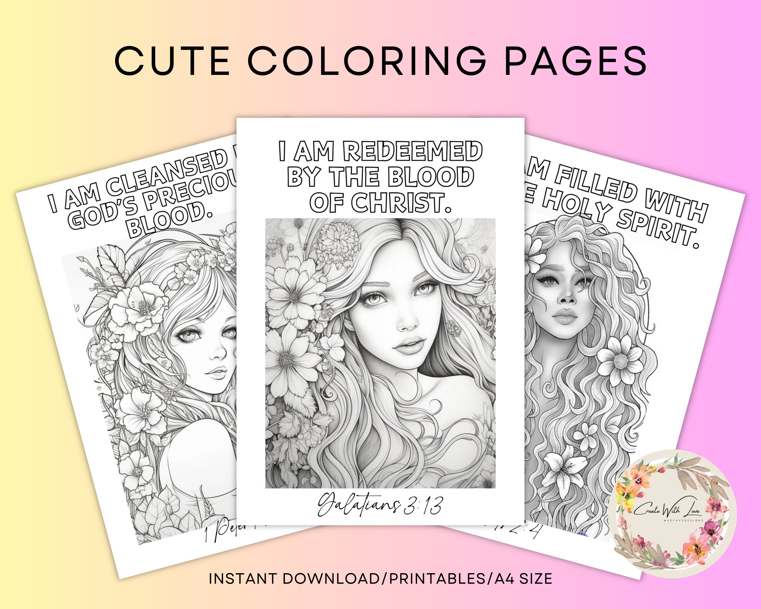 Affirmation Coloring Booklet Printable Coloring Pages for Teens and ...
