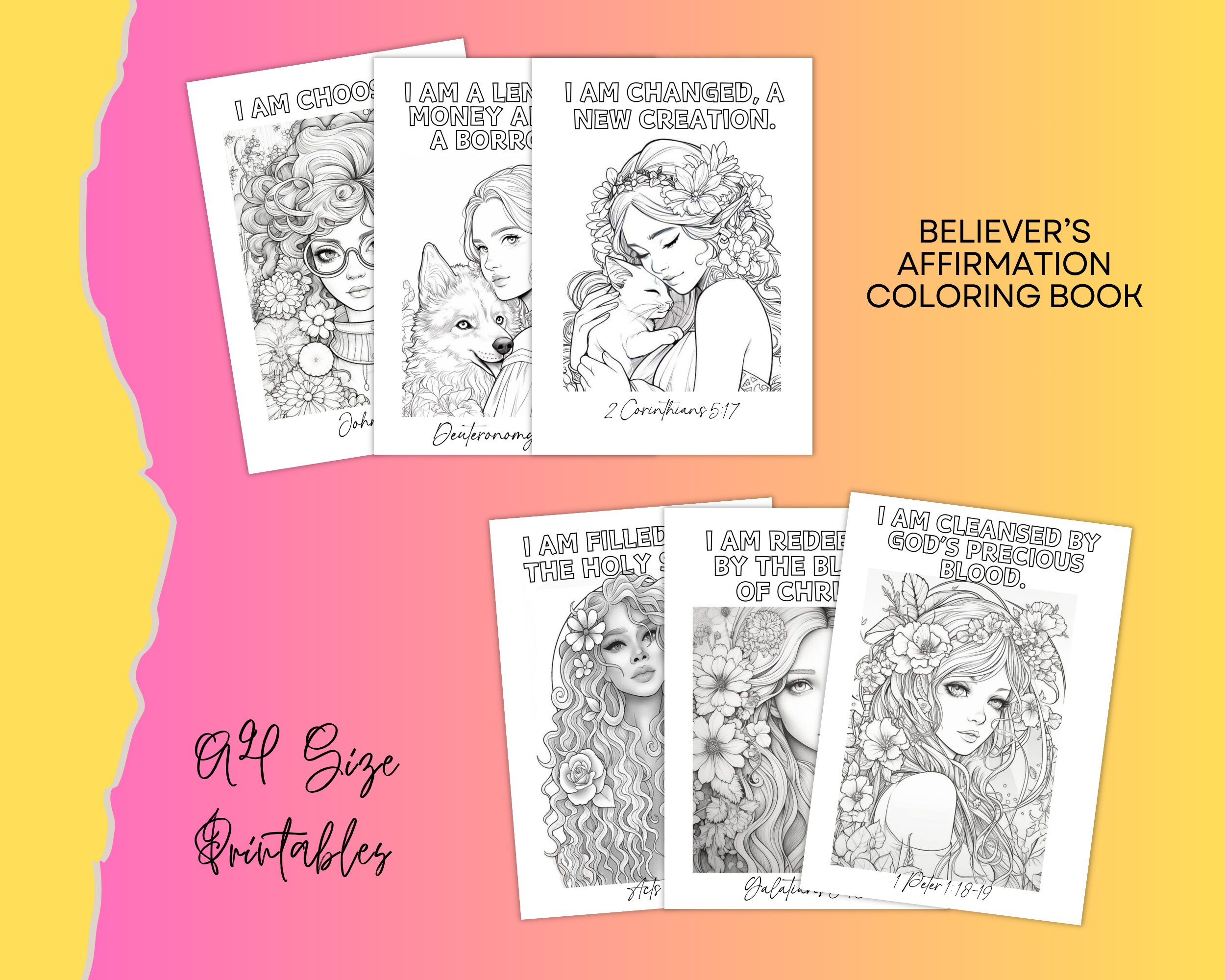 Affirmation Coloring Booklet Printable Coloring Pages for Teens and ...