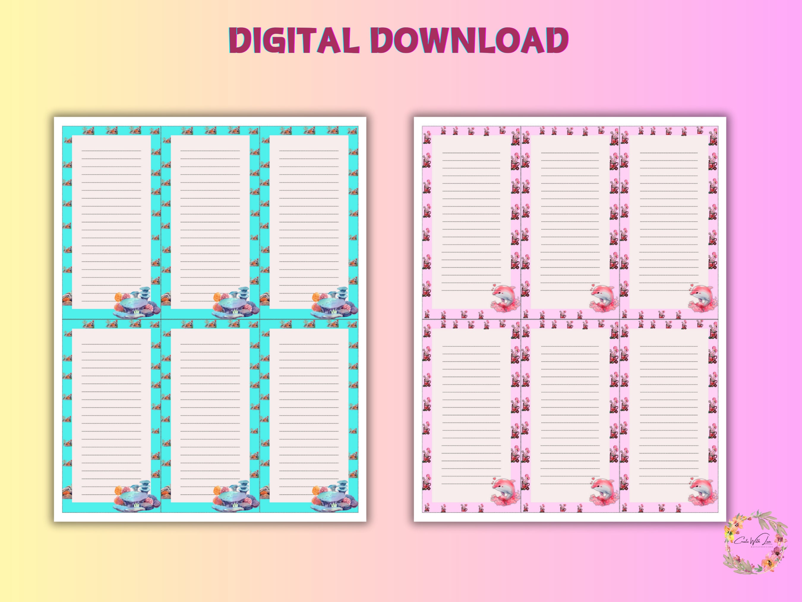 Printable Notepad, PDF File Notepad, PDF Notepad, Printable Memo Pad ...