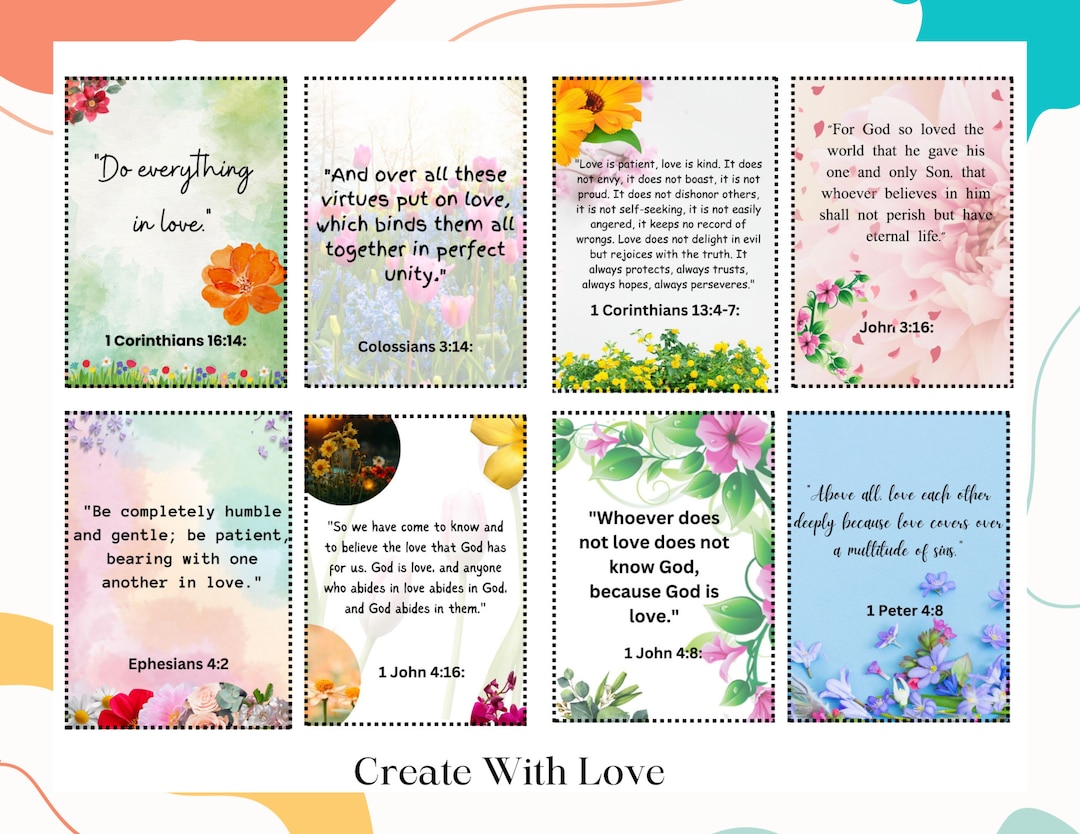 Girly Bible Verses Card, DIGITAL Bible Verses Scripture Cards Printable ...