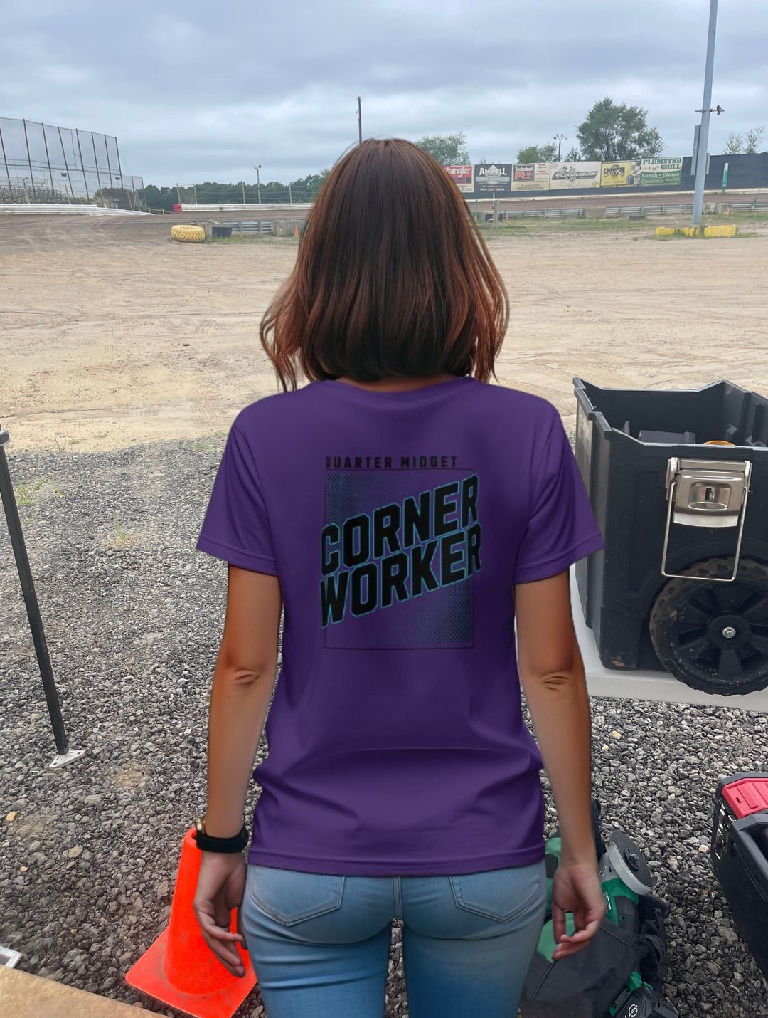 Corner Worker Quarter Midget Racing Unisex Jersey Short Sleeve Tee for ...