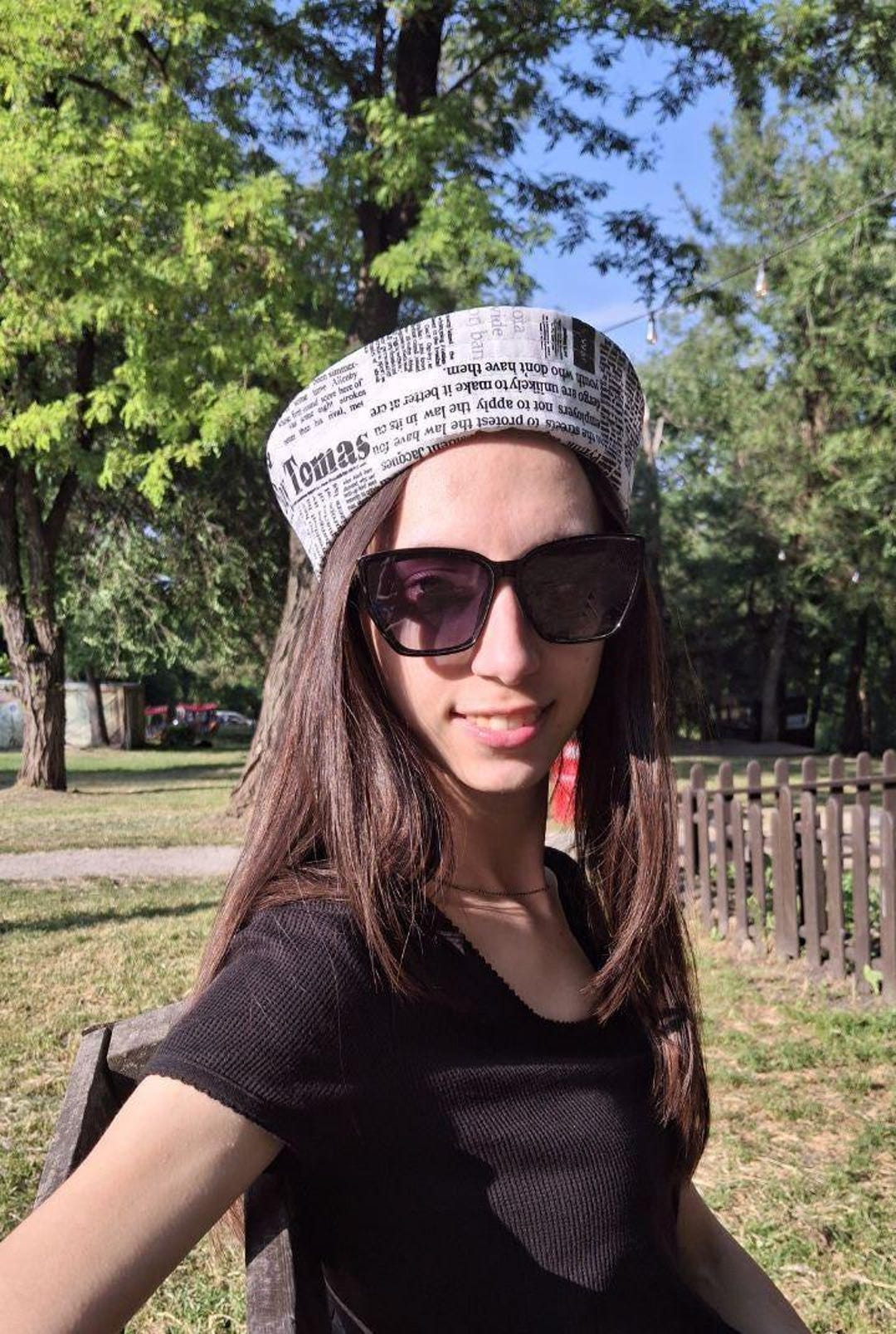 Newspaper Print Sailor Hat – Cotton Summer Hat for Women, Sailor Hat ...