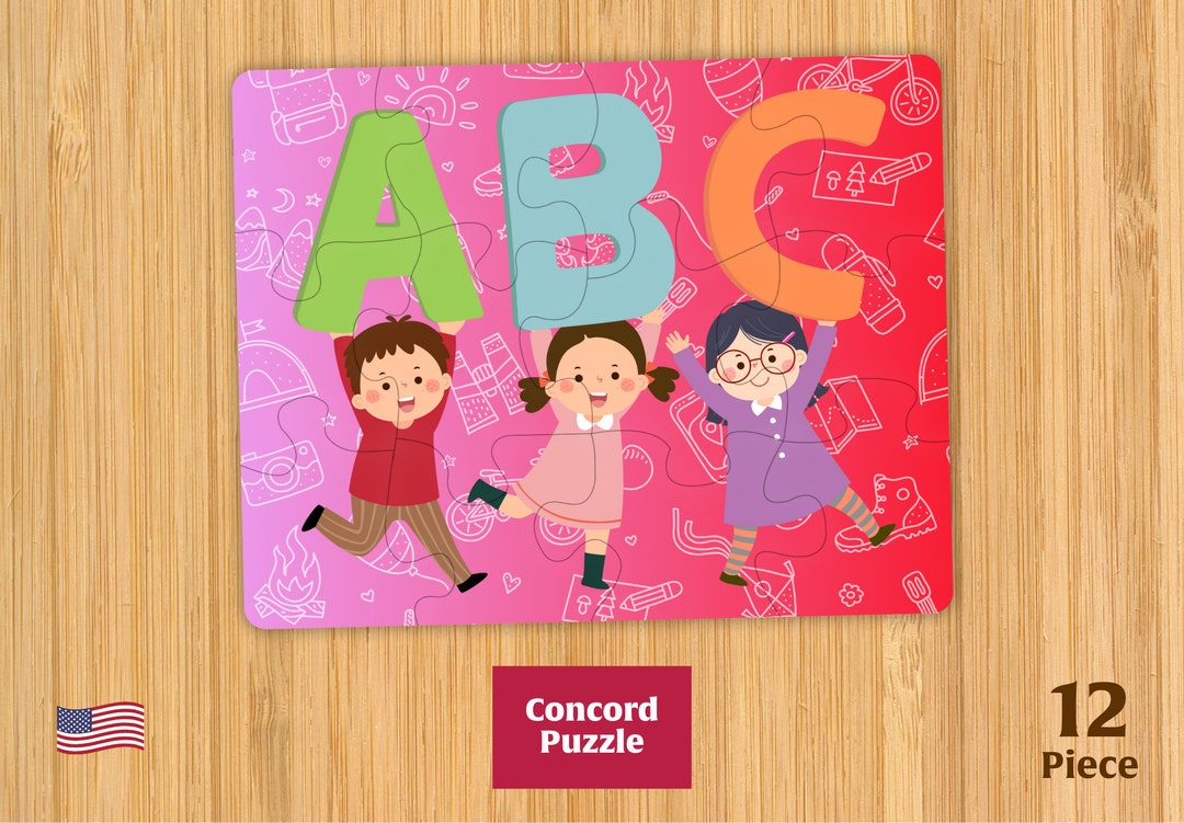 ABC Kids 12 Piece Puzzle cartoon - Etsy