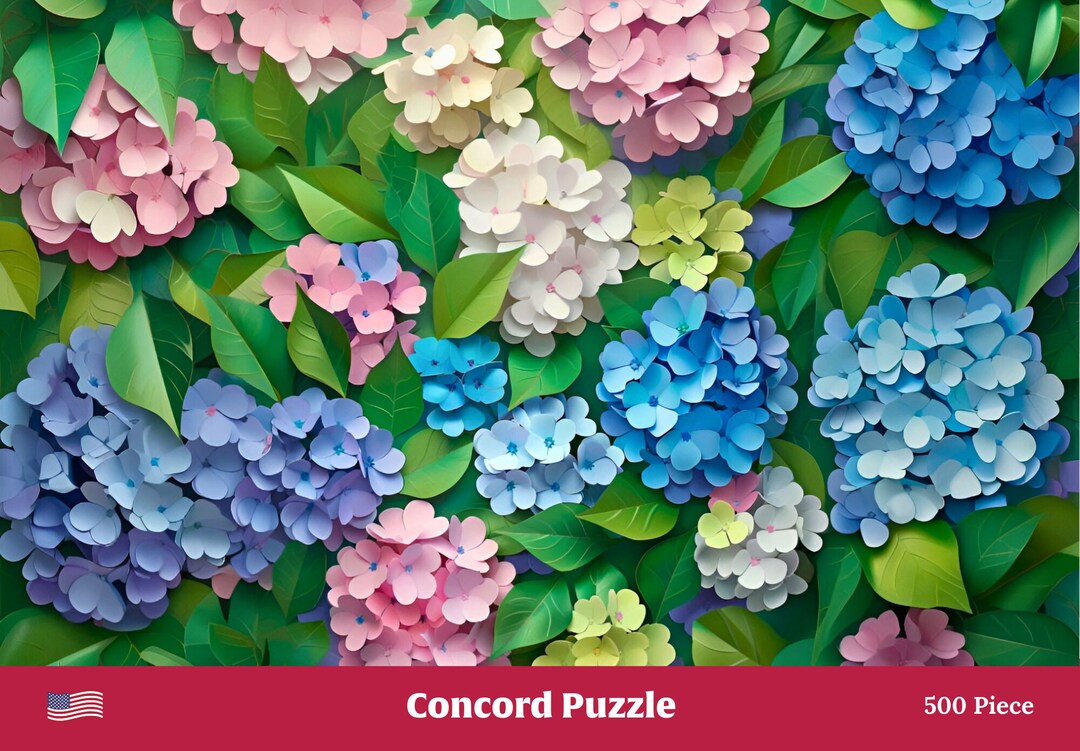 Papercraft Hydrangea 500 Piece Puzzle - Etsy