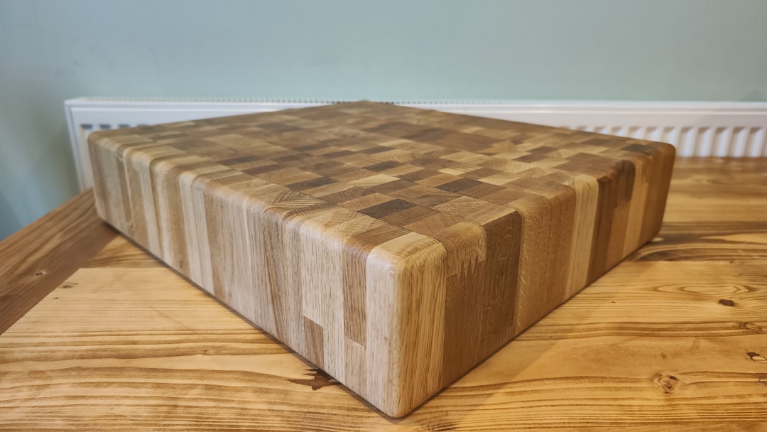 Extra Large Solid Oak End Grain Butcher Block 10.5cm Thick Handmade ...