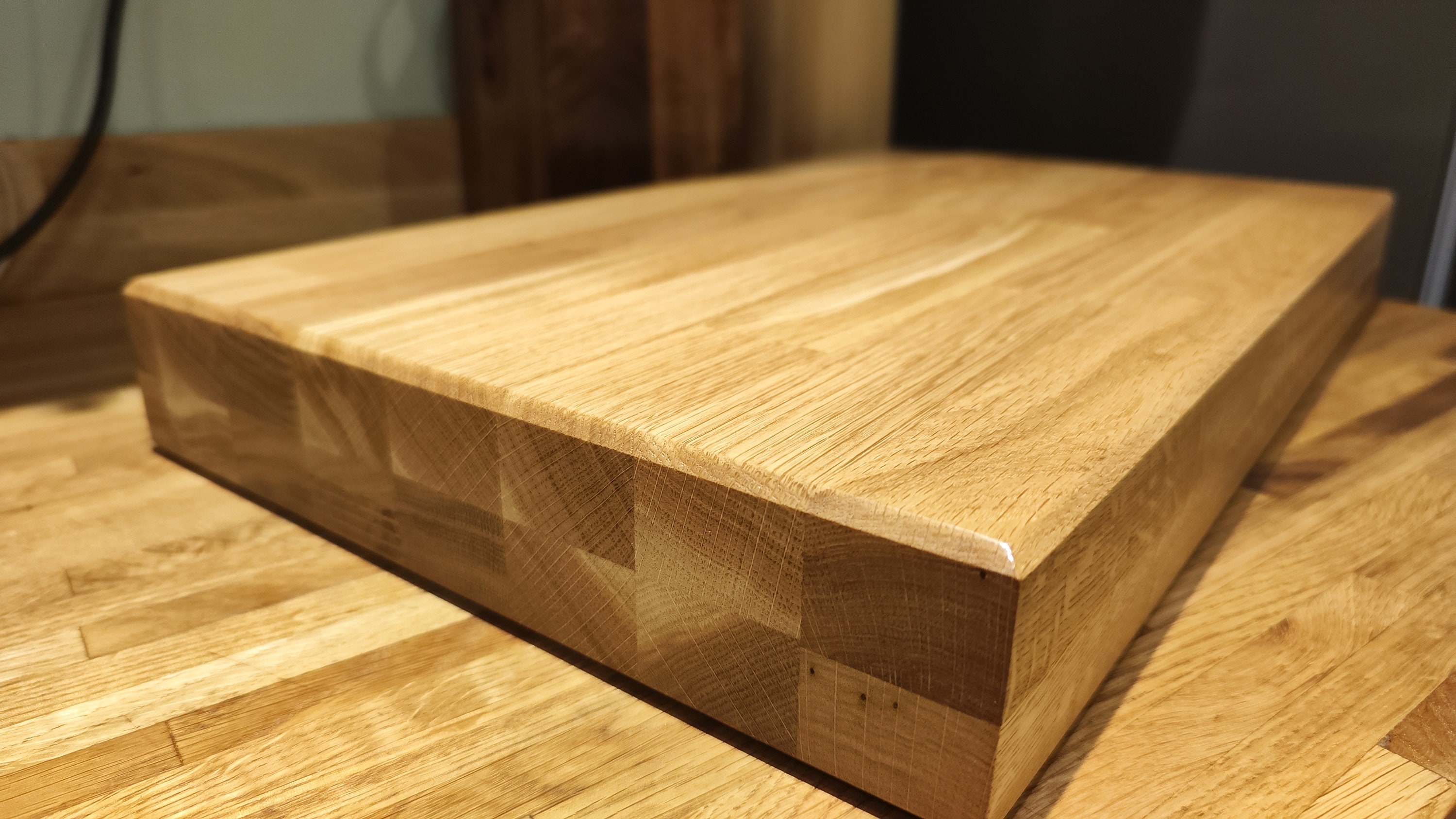 Extra Thick Solid Oak Chopping Block Board Cutting Board Heavy Duty ...