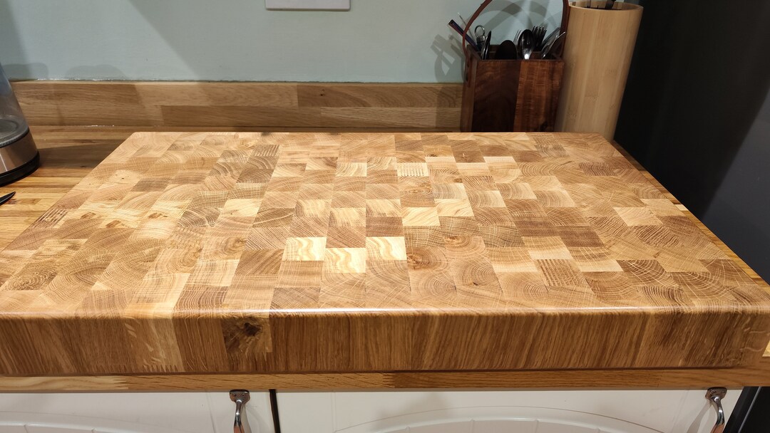 Extra Large Solid Oak End Grain Butcher Block 6.5cm Thick Handmade ...
