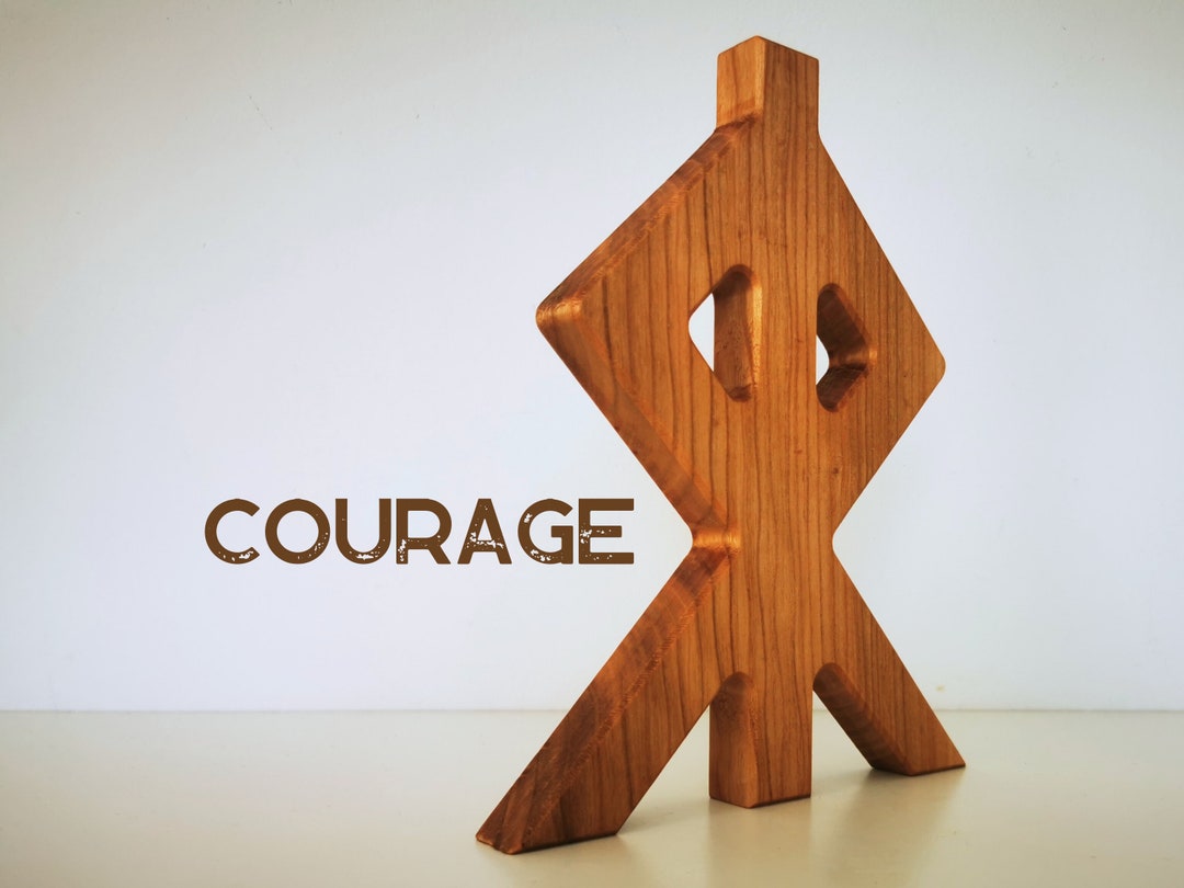 Wooden Viking Sign Courage, Viking Rune Sign, Courage Symbol, Viking ...