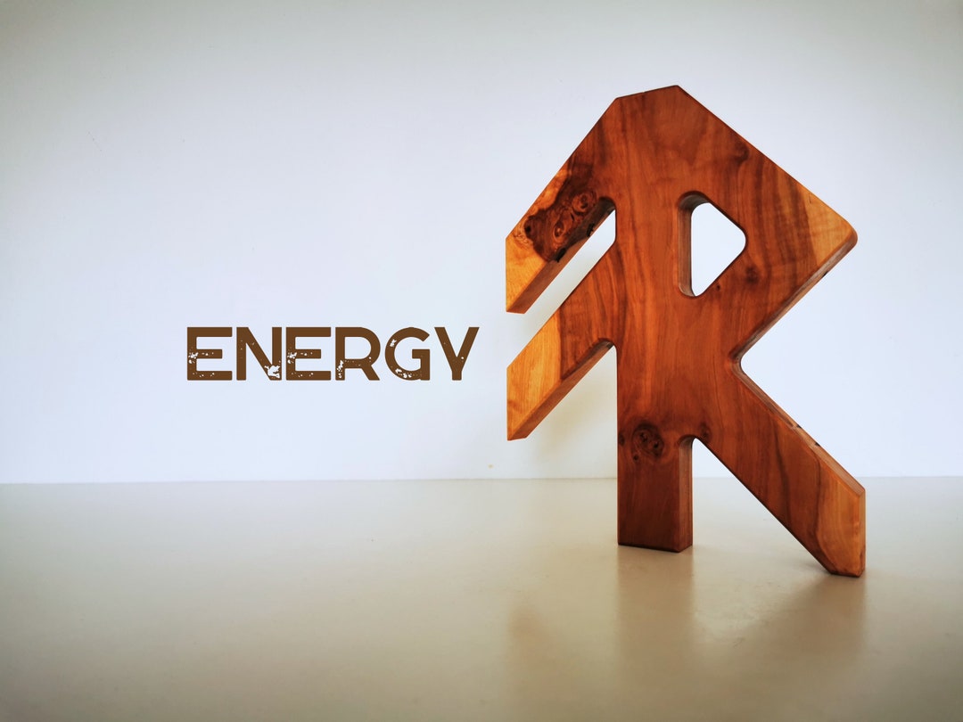 Wooden Free-standing Viking Sign Energy Rune Sign Featuring a Symbol ...